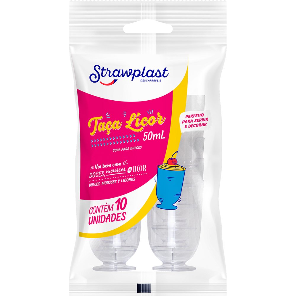 Taça 50mL Licor Cristal 10 unidades - Strawplast